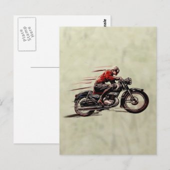 CLASSIC RACING MOTORCYCLE. POSTCARD | Zazzle