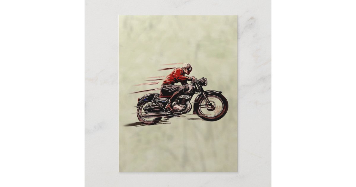 CLASSIC RACING MOTORCYCLE. POSTCARD | Zazzle