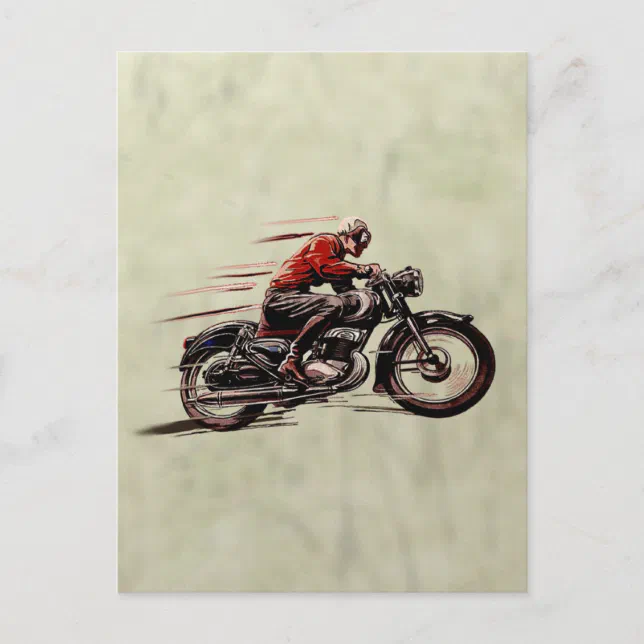 CLASSIC RACING MOTORCYCLE. POSTCARD | Zazzle
