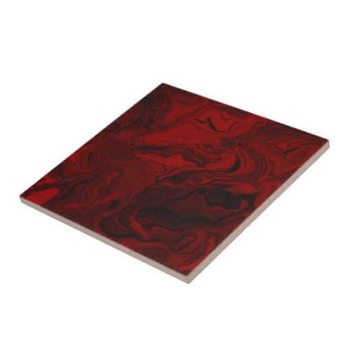 Classic Red and Black Marble Ceramic Tile | Zazzle