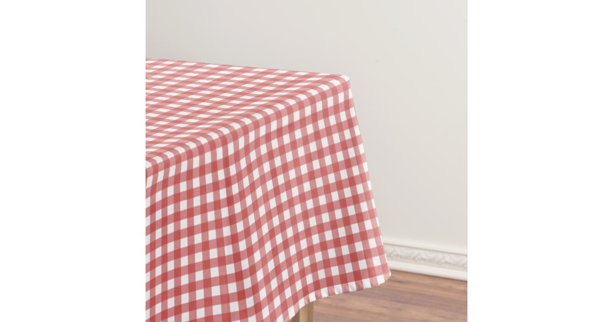 Classic Red and White Gingham Picnic Party Tablecloth | Zazzle