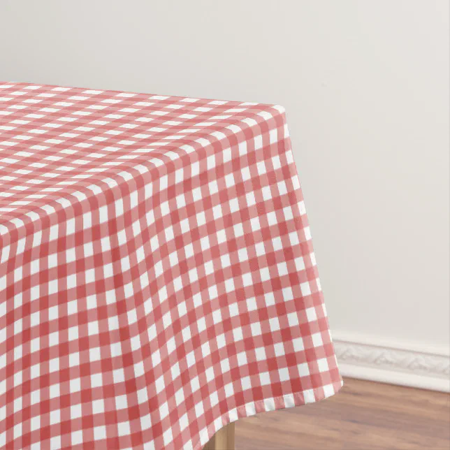 Classic Red and White Gingham Picnic Party Tablecloth | Zazzle