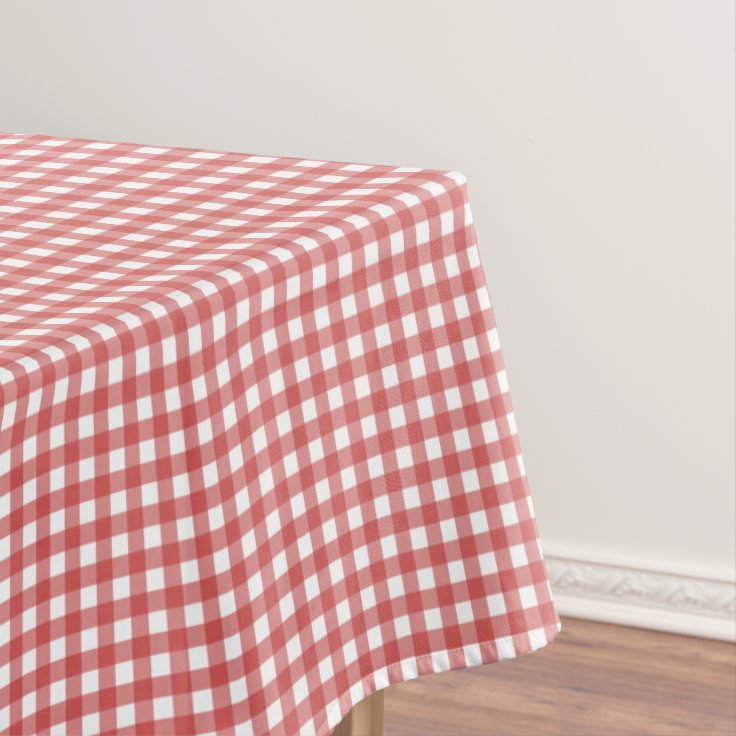 Classic Red and White Gingham Picnic Party Tablecloth | Zazzle