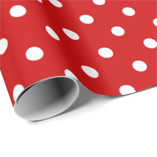 Classic Red and White Polka Dots Holiday Wrapping Paper | Zazzle