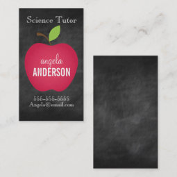 Classic Red Apple Chalkboard Teacher Business Card | Zazzle