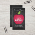 Classic Red Apple Chalkboard Teacher Business Card | Zazzle