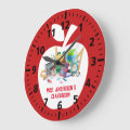 Classic Red Apple Classroom Teacher's Large Clock | Zazzle