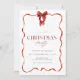 Classic Red Bow Ribbon Christmas Party Invitation | Zazzle