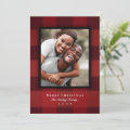 Classic Red Buffalo Plaid Photo Holiday Card | Zazzle