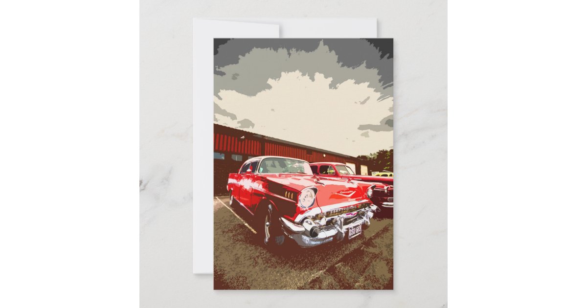 Classic Red Car Invitation | Zazzle