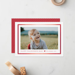Classic Red Frame Photo Valentine's Day Note Card | Zazzle