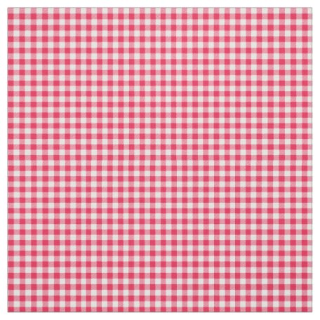 Red and White Classic Checkered Pattern Fabric | Zazzle