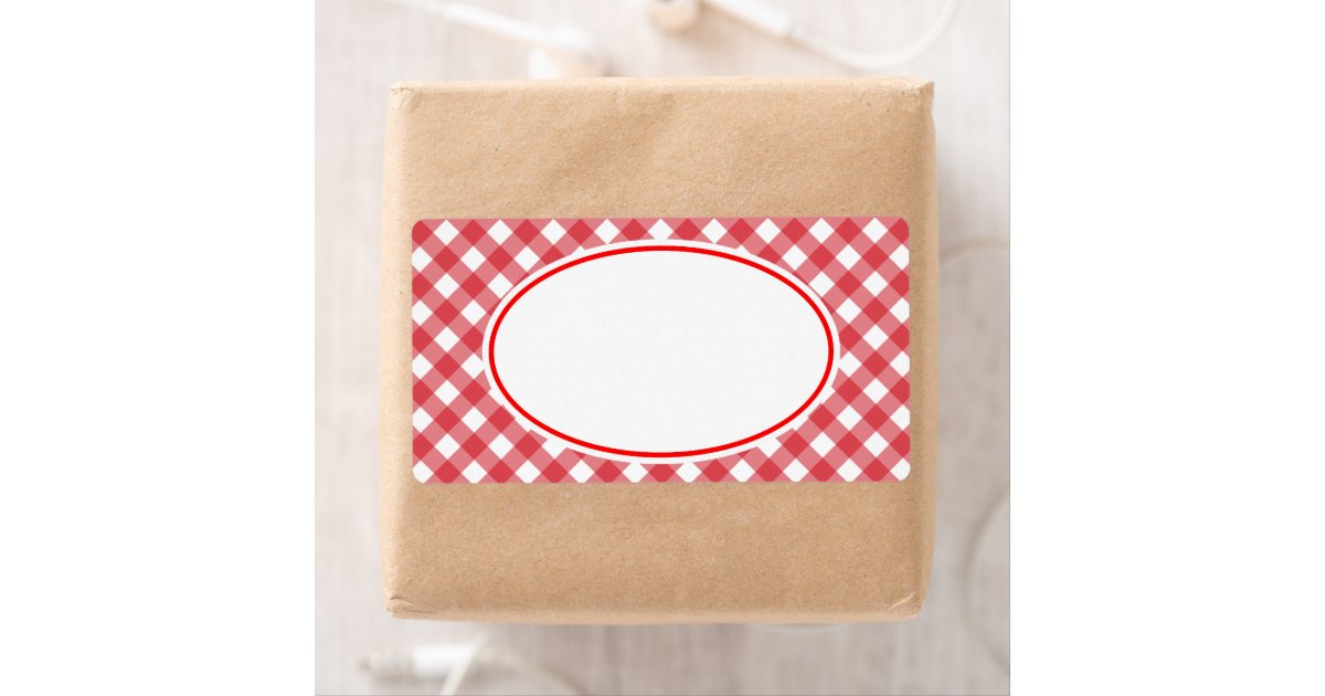 Classic Red Gingham Kitchen Labels | Zazzle