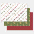 Classic Red Green Gold Merry Christmas Wrapping Paper Sheets | Zazzle
