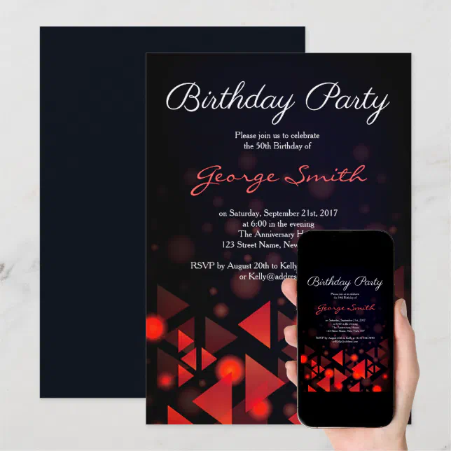 Classic Red Old School Birthday Party Invite | Zazzle