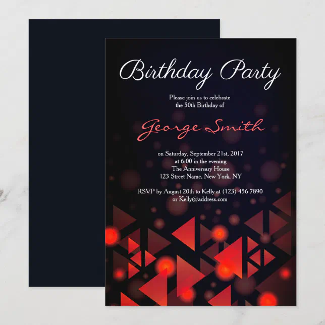 Classic Red Old School Birthday Party Invite | Zazzle