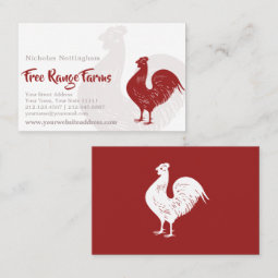 Classic Red Rooster Poultry Farm or Restaurant Business Card | Zazzle