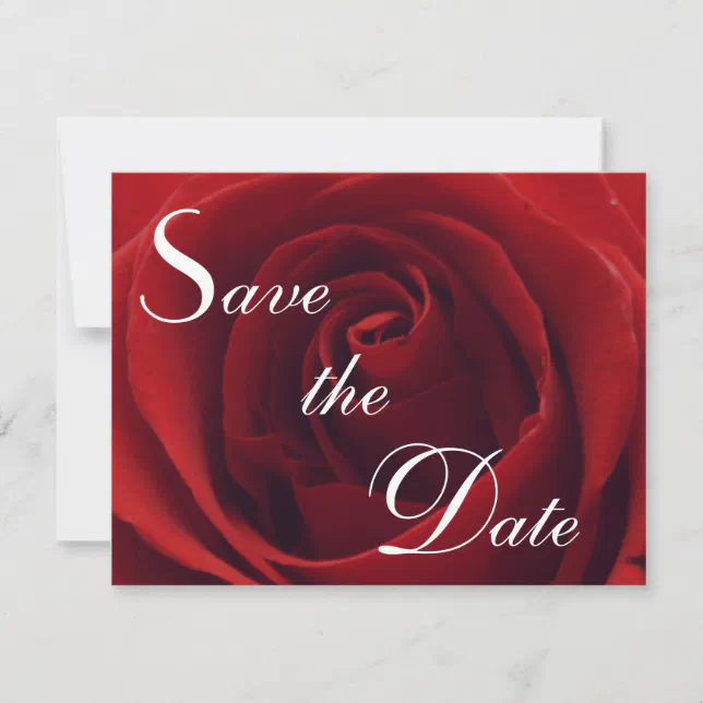Classic Red Rose Save the Date Wedding Invitation | Zazzle