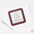 Classic Red Tartan Holiday Simmer Pot Square Sticker | Zazzle