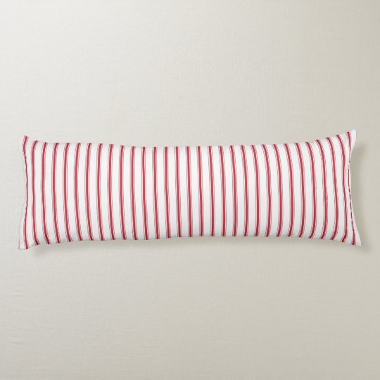 Classic Red Ticking Tape Stripe Body Pillow | Zazzle.com