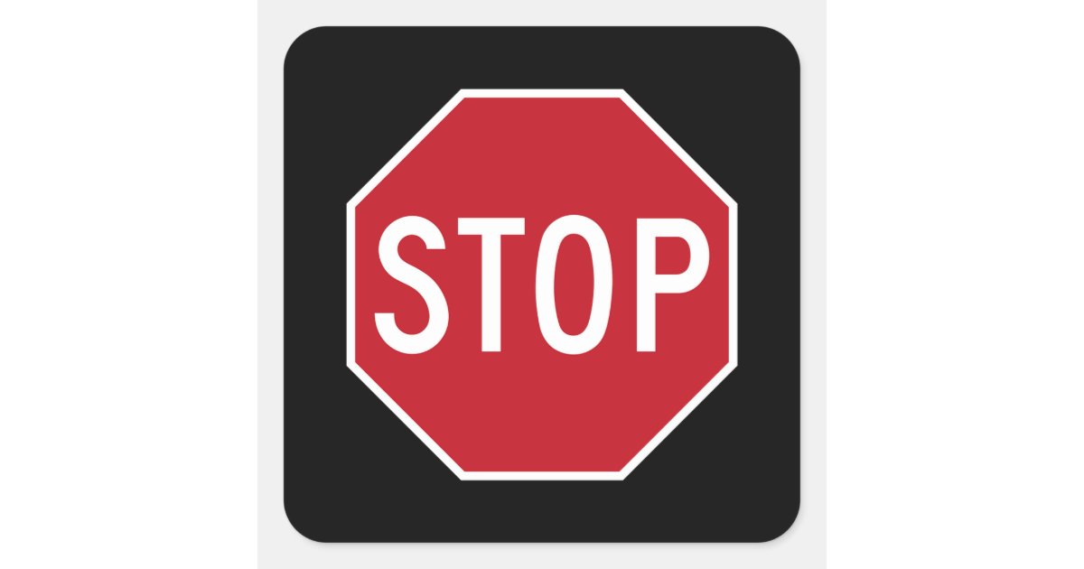 Classic Red USA Stop Sign Road Black Stickers | Zazzle