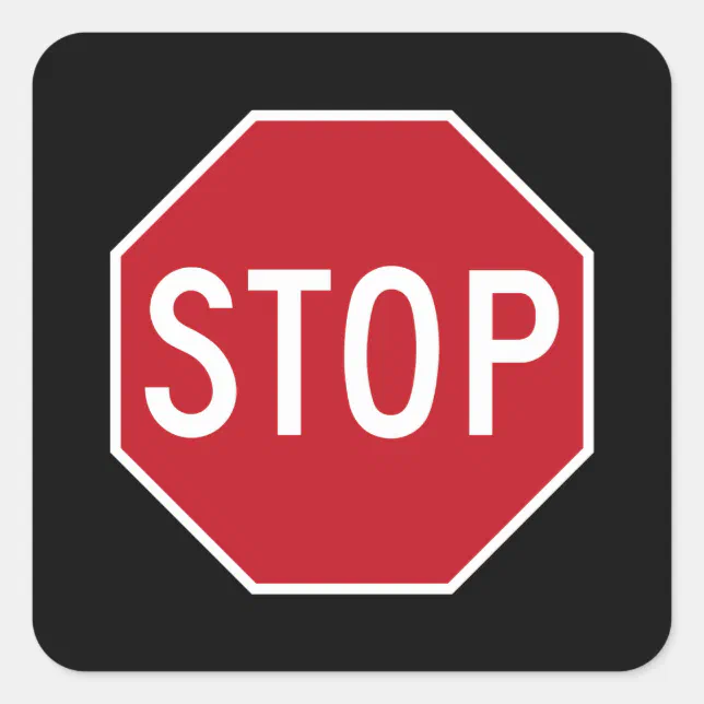 Classic Red USA Stop Sign Road Black Stickers | Zazzle