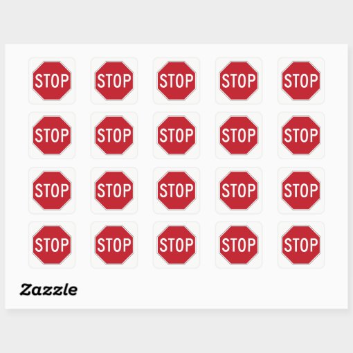 Classic Red USA Stop Sign Traffic/Road Stickers | Zazzle