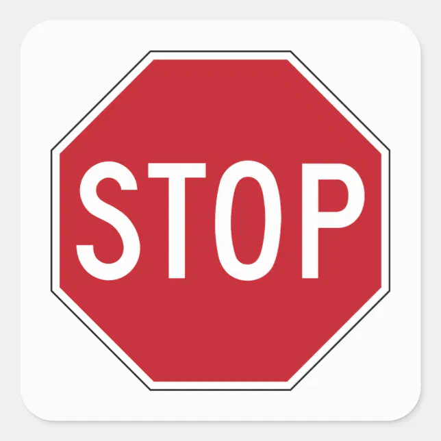 Classic Red USA Stop Sign Traffic/Road Stickers | Zazzle