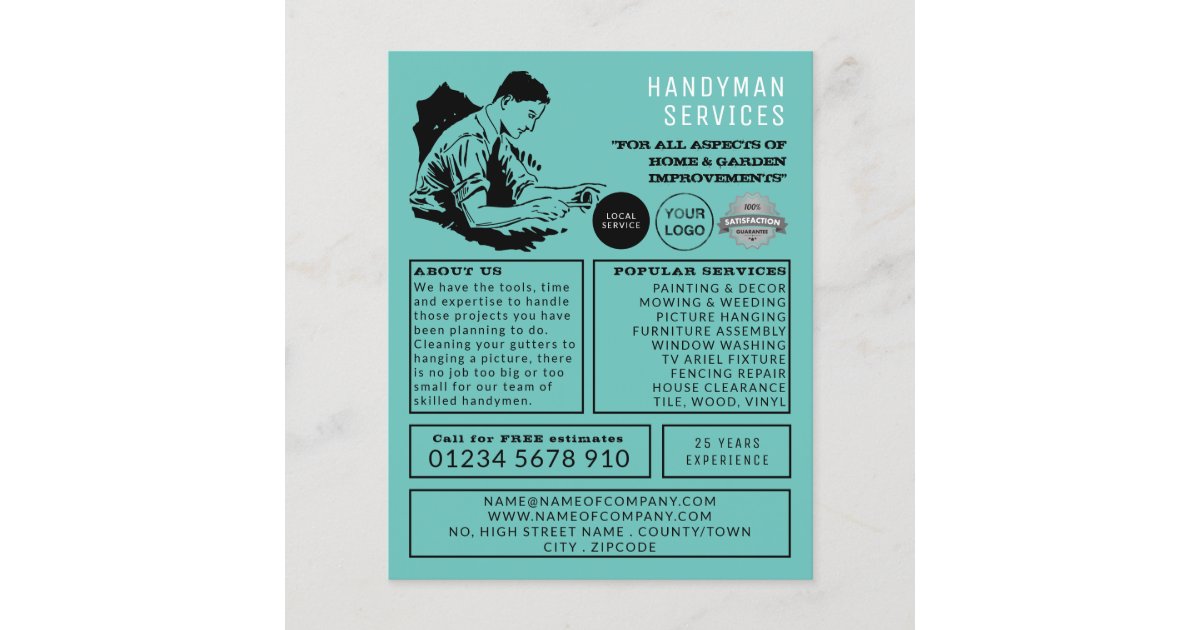 Classic Repairman, Handyman Advertising Flyer | Zazzle