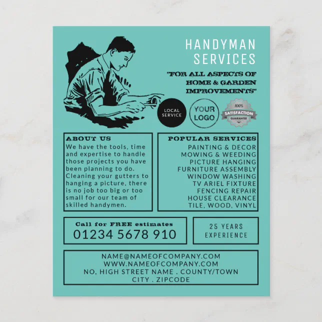 Classic Repairman, Handyman Advertising Flyer | Zazzle