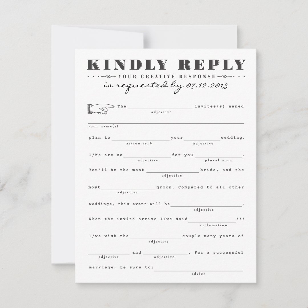 Classic Response Card | Zazzle
