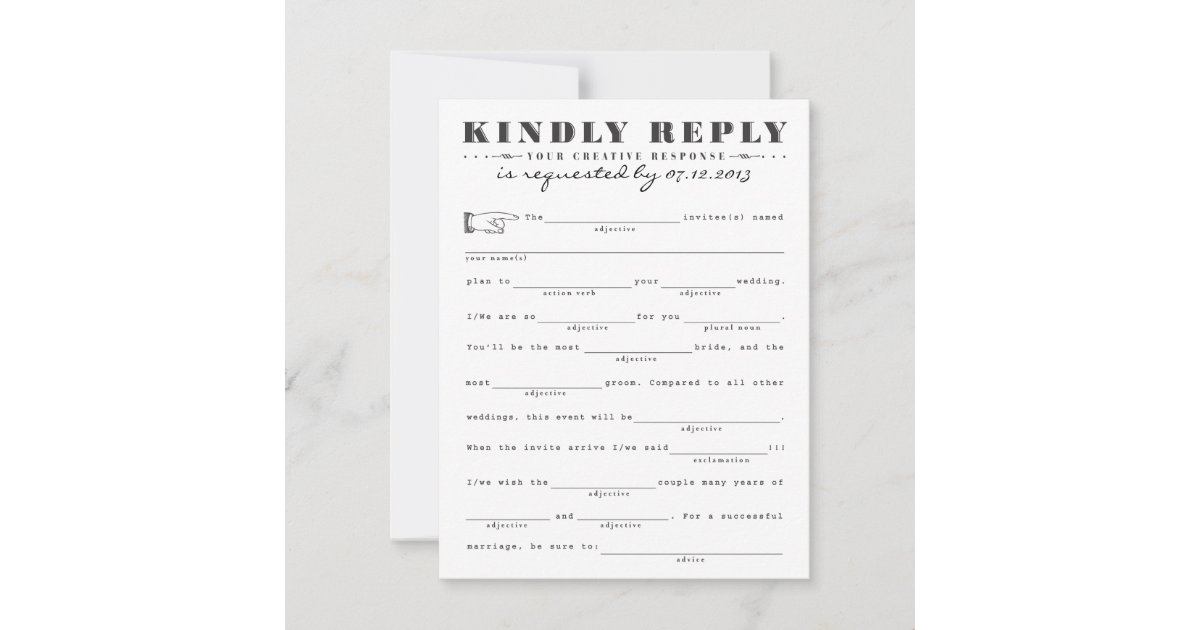 Classic Response Card | Zazzle