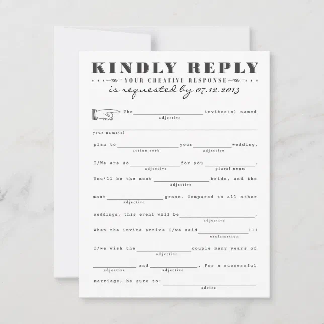 Classic Response Card | Zazzle