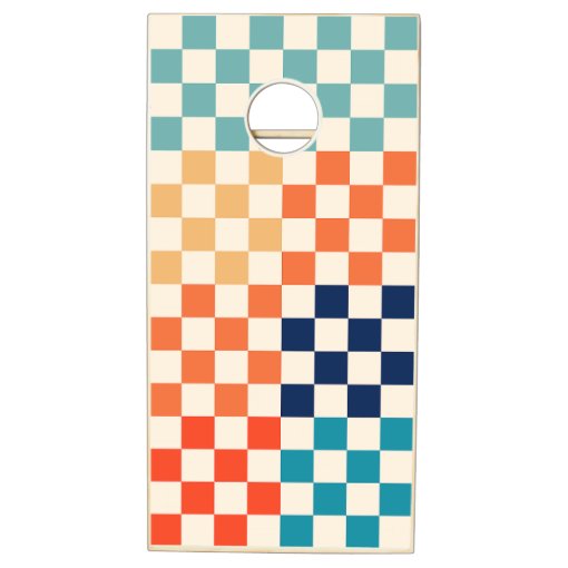 Classic Retro Checkered Checkerboard Pattern Cornhole Set | Zazzle