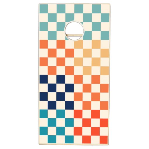 Classic Retro Checkered Checkerboard Pattern Cornhole Set | Zazzle