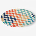 Classic Retro Checkered Checkerboard Pattern Paper Plates | Zazzle