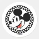 Classic Retro Mickey Mouse Checkered Classic Round Sticker | Zazzle