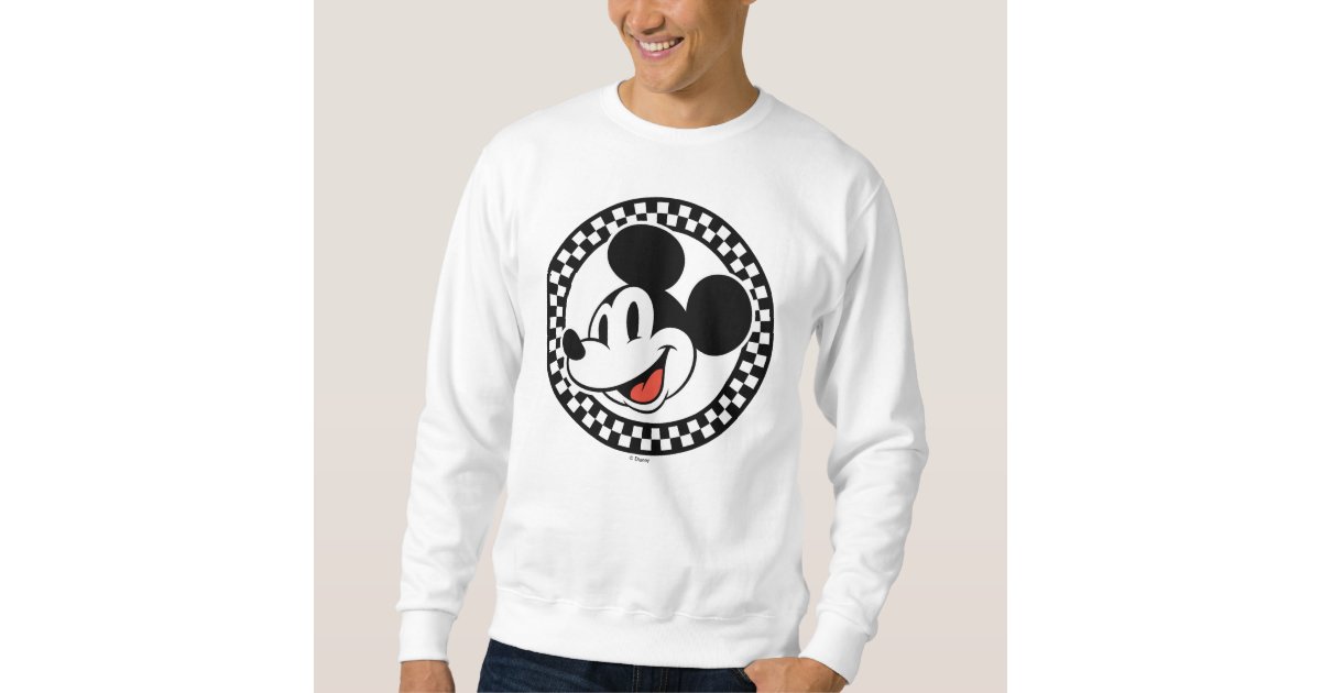 Classic Retro Mickey Mouse Checkered Sweatshirt | Zazzle