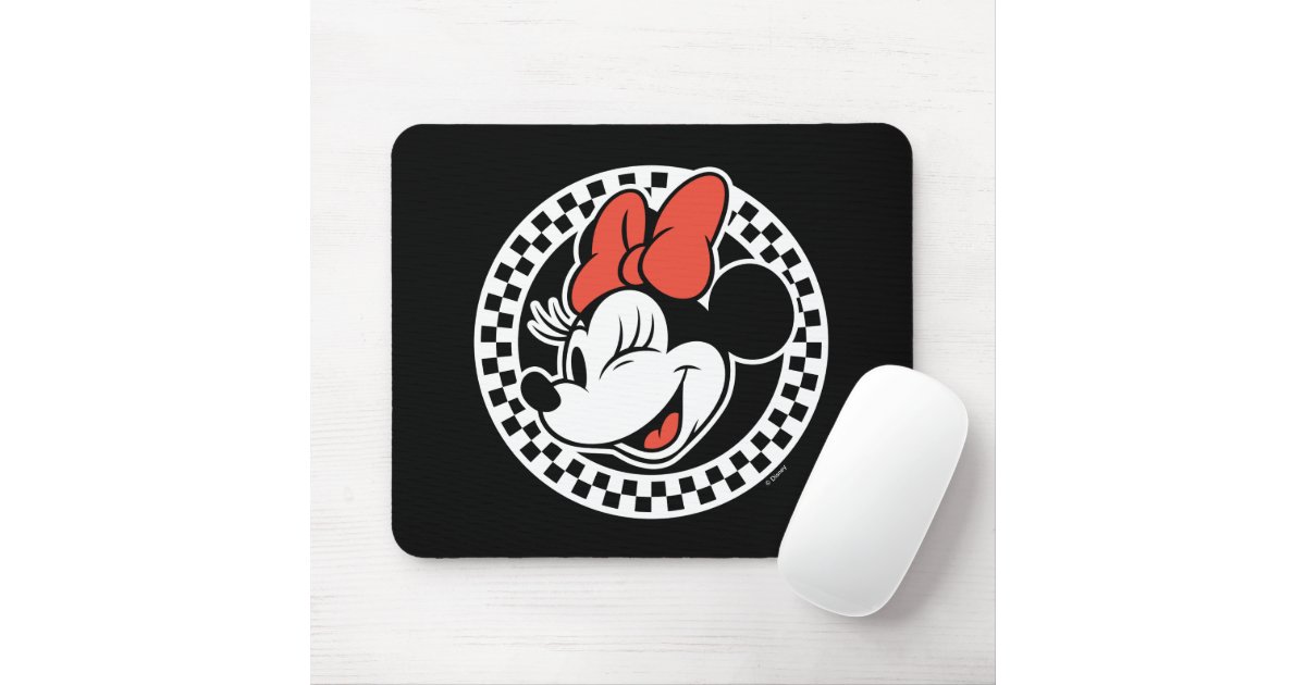 Classic Retro Minnie Mouse Checkered Mouse Pad | Zazzle