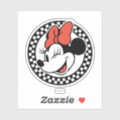 Classic Retro Minnie Mouse Checkered Sticker | Zazzle