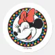 Classic Retro Minnie Mouse Colored Checkered Classic Round Sticker | Zazzle