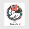 Classic Retro Minnie Mouse Colored Checkered Sticker | Zazzle