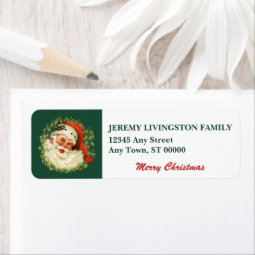 Classic Retro Santa Claus Christmas Return Address Label | Zazzle