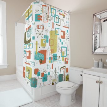 Classic Retro Shower Curtain | Zazzle