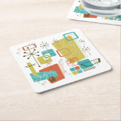 Classic Retro Square Paper Coaster | Zazzle