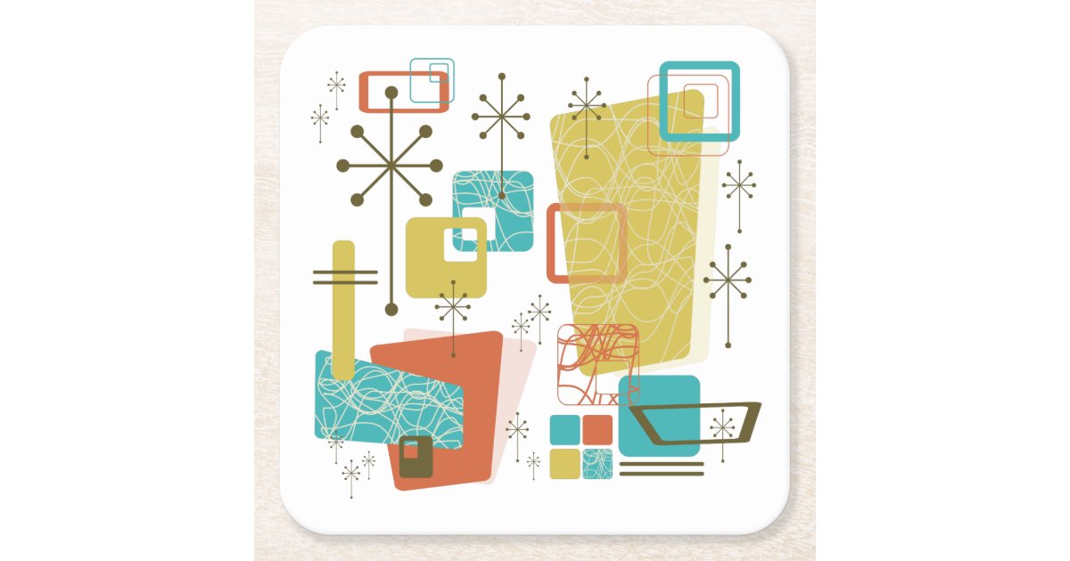 Classic Retro Square Paper Coaster | Zazzle