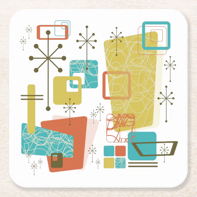 Classic Retro Square Paper Coaster | Zazzle
