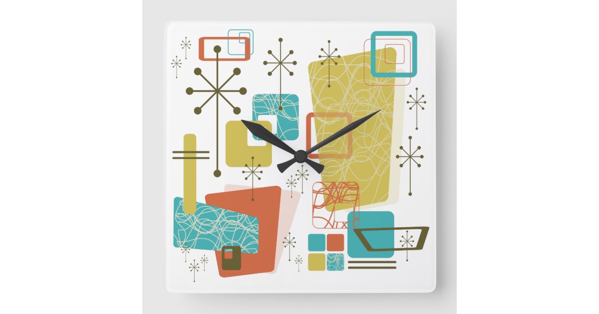 Classic Retro Square Wall Clock | Zazzle