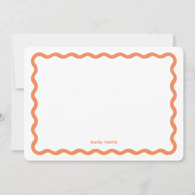 Classic Retro Wavy Apricot Personalized Stationery Note Card | Zazzle