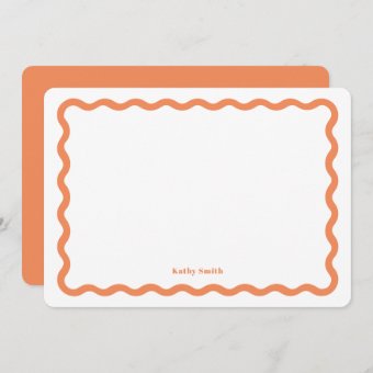 Classic Retro Wavy Apricot Personalized Stationery Note Card | Zazzle